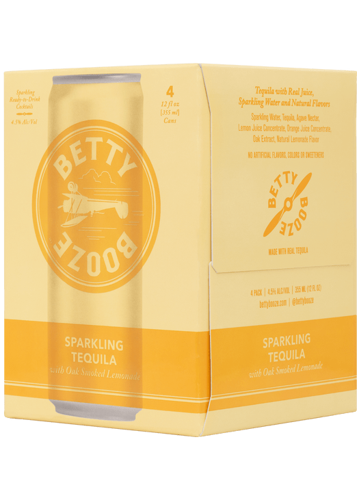 BETTY BOOZE Sparkling Tequila With Oak Smoked Lemonade 4 Pack – Howden ...