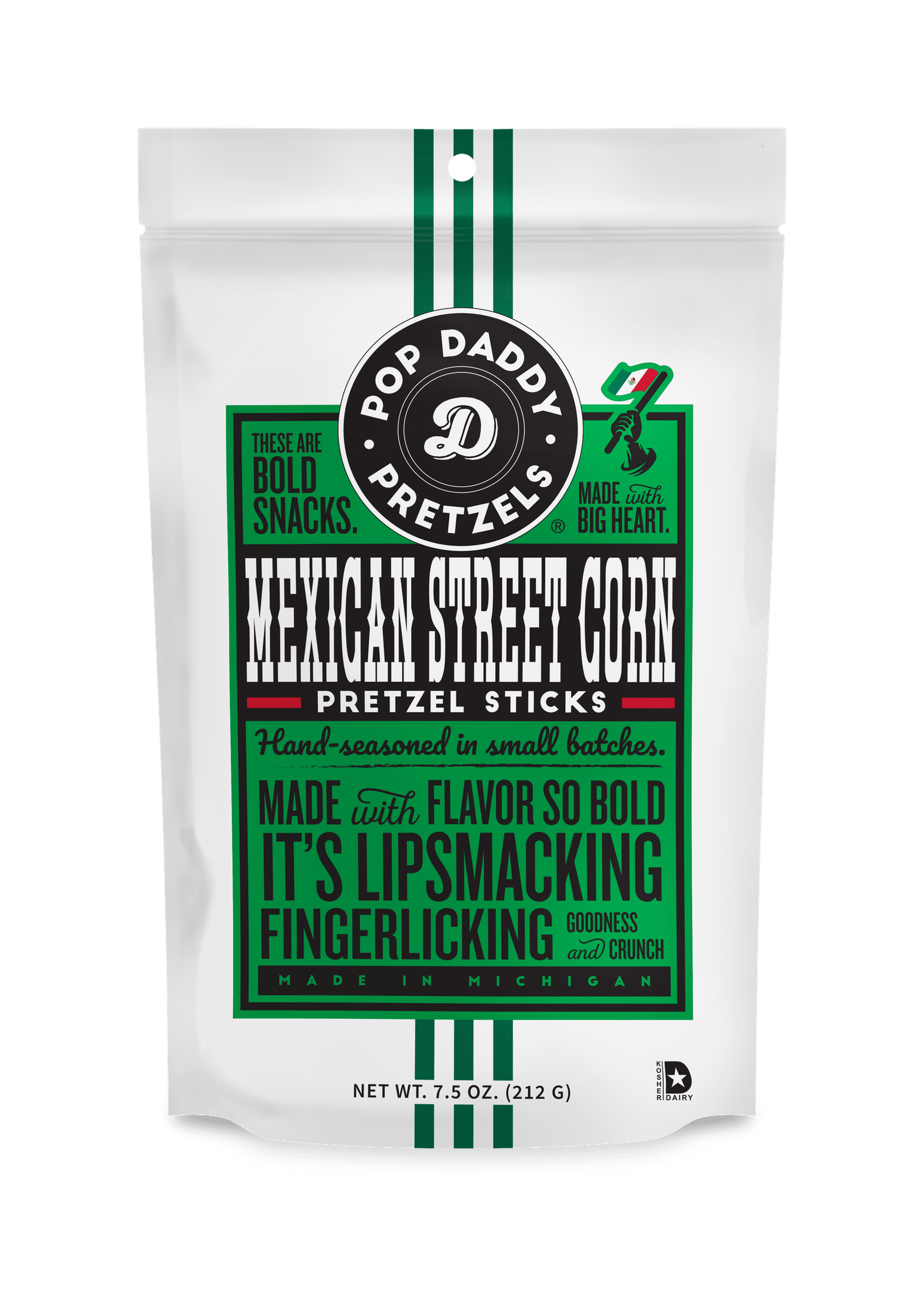 POP DADDY SNACKS Mexican Street Corn Seasoned Pretzel Sticks – Howden ...